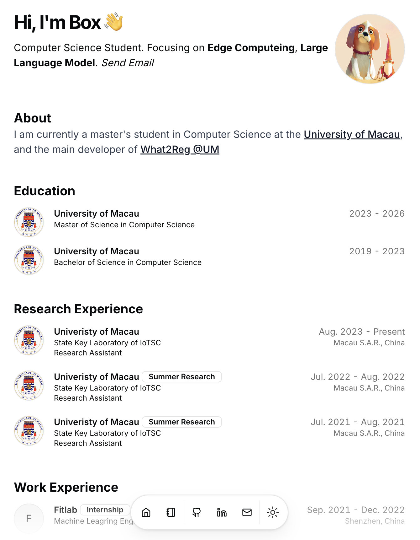 Build CV From My Personal Website via Media Query | Huakang Zhang